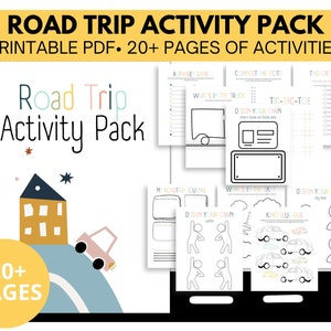 Road Trip Activity Pack, Printable Travel Games for Kids, Kids Travel ...