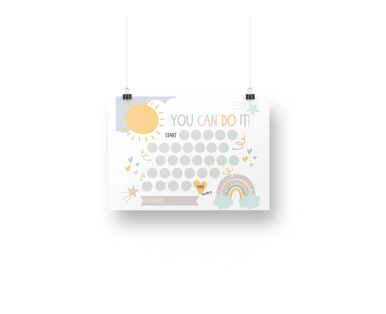 Reward Chart for Kids Printable Rainbow Behavior Chart | Etsy