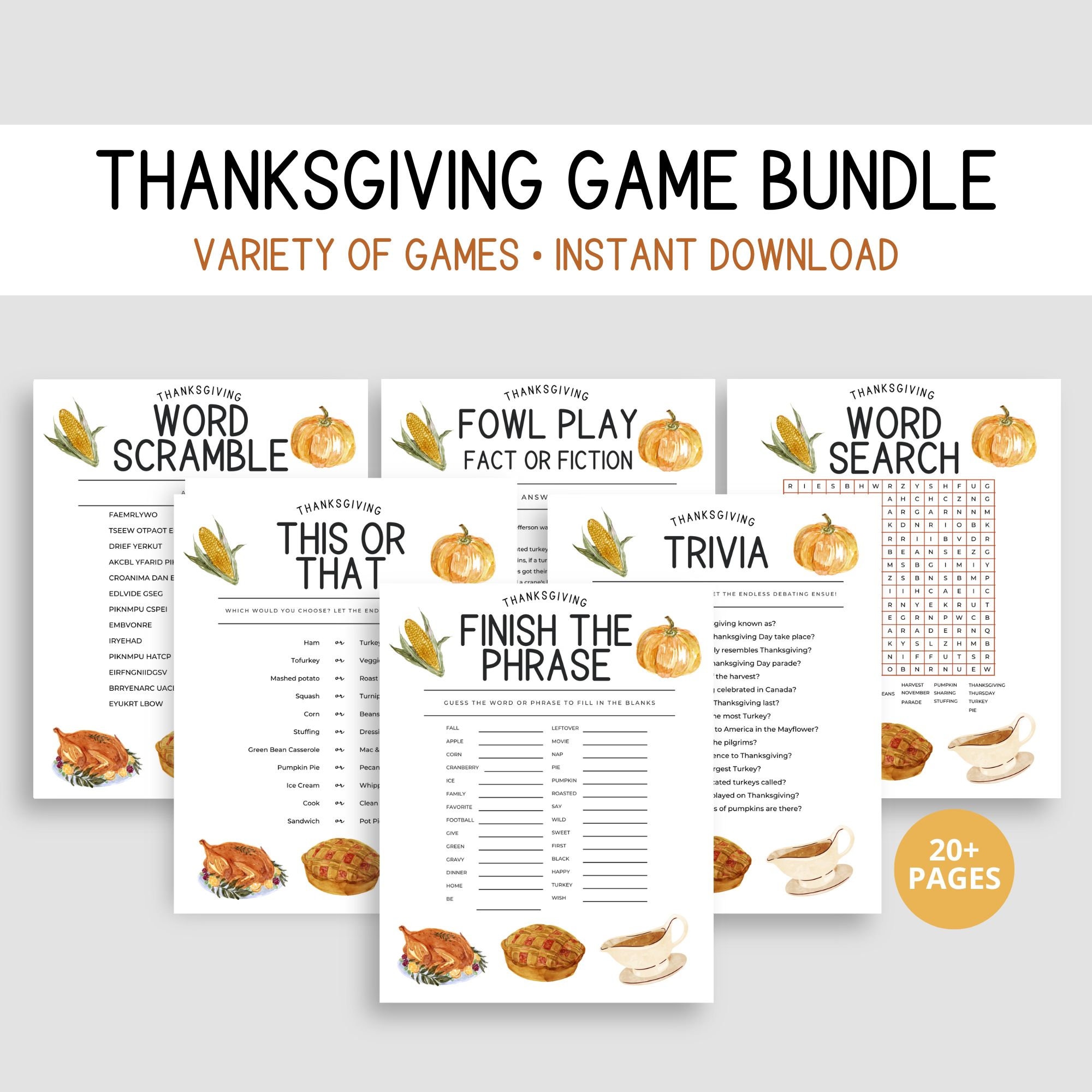 Thanksgiving Gratitude Game, Thanksgiving Party Game, Friendsgiving ...