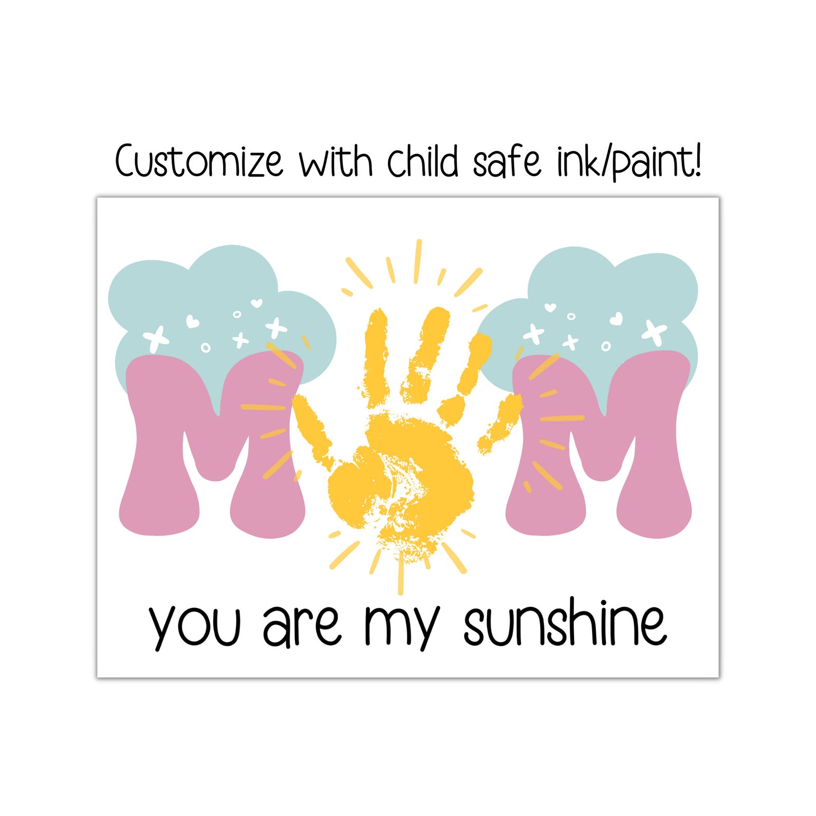 Mother's Day Handprint Gift Art, Printable Handprint Art for Kids, You ...