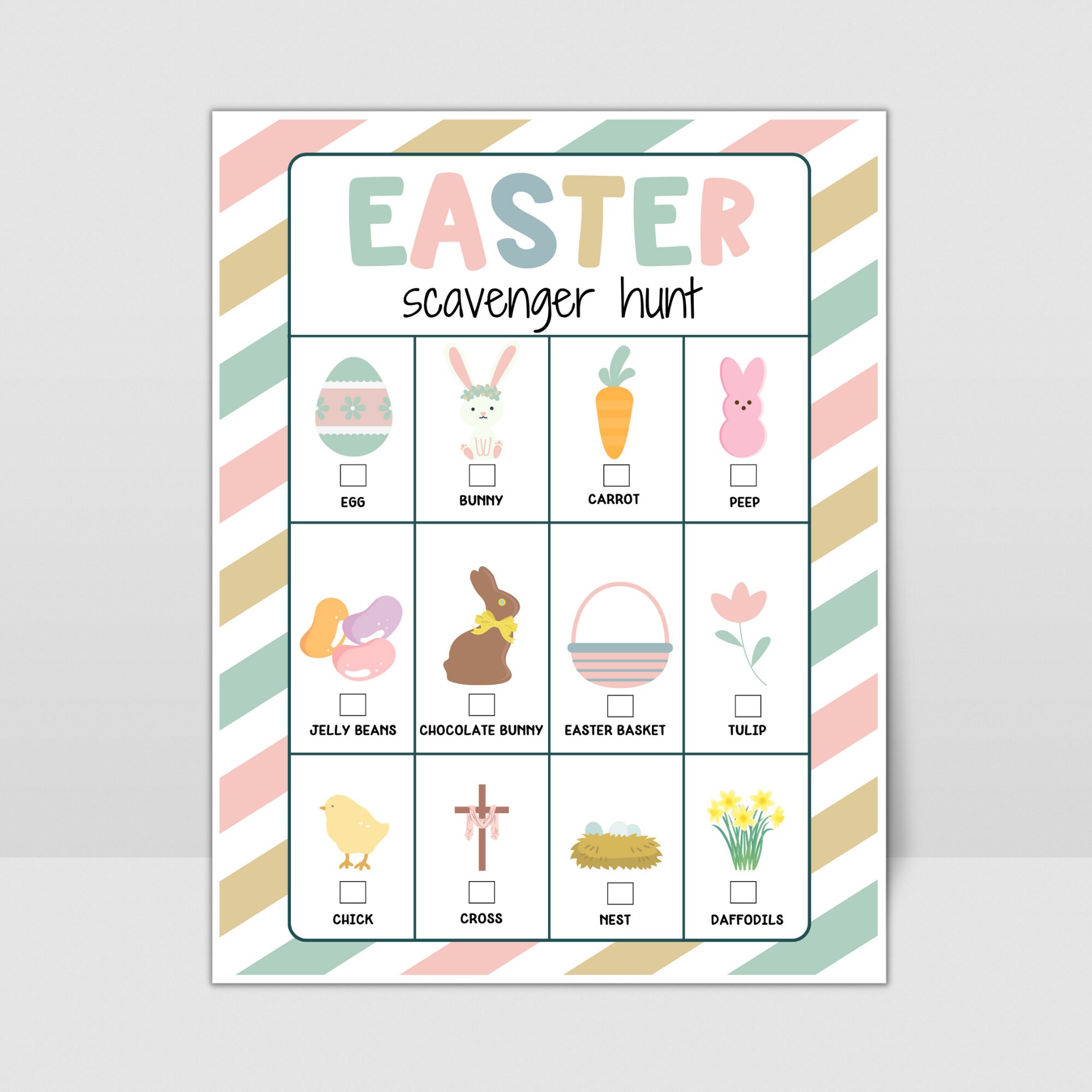 Printable Easter Scavenger Hunt for Kids, Easter Egg Hunt, Easter Party ...