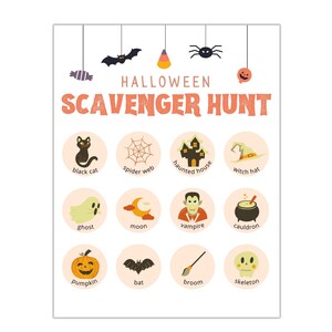 Outdoor Halloween Scavenger Hunt, Printable Halloween Kids Activity ...