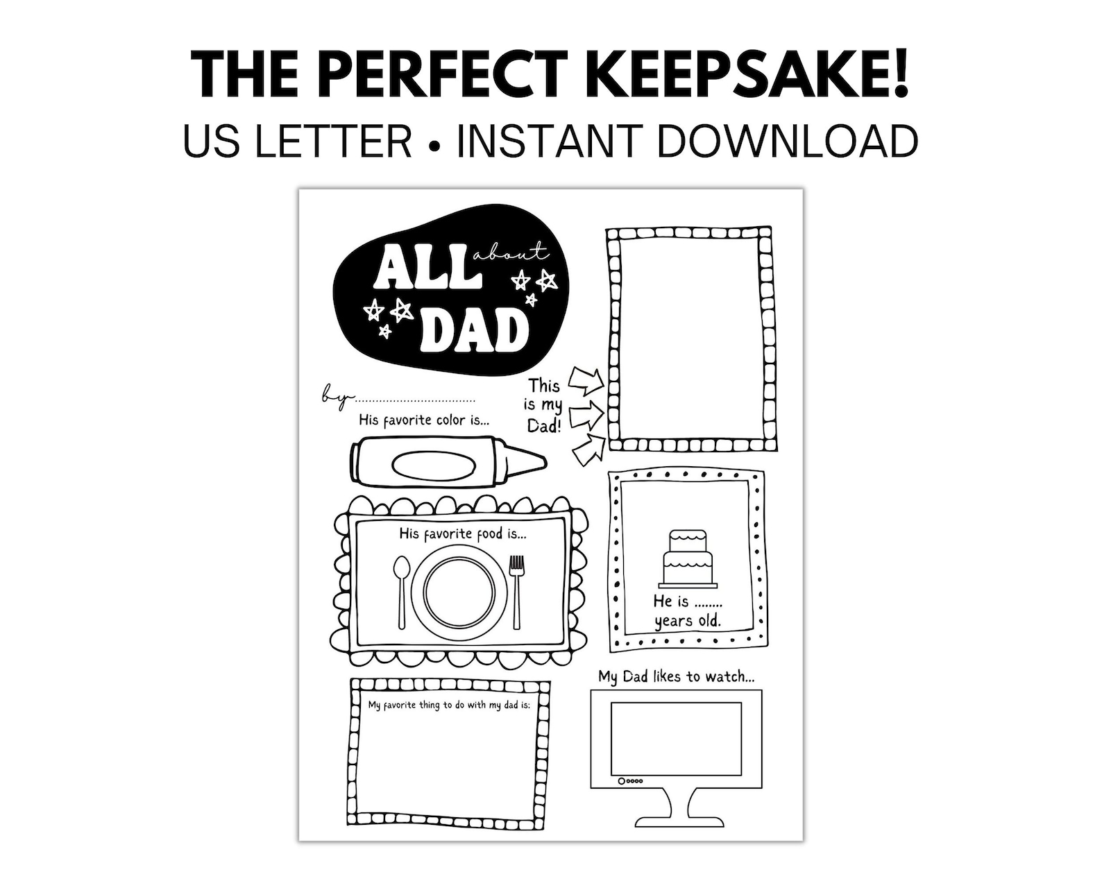 Father's Day Questionnaire Printable, All About Dad Printable ...