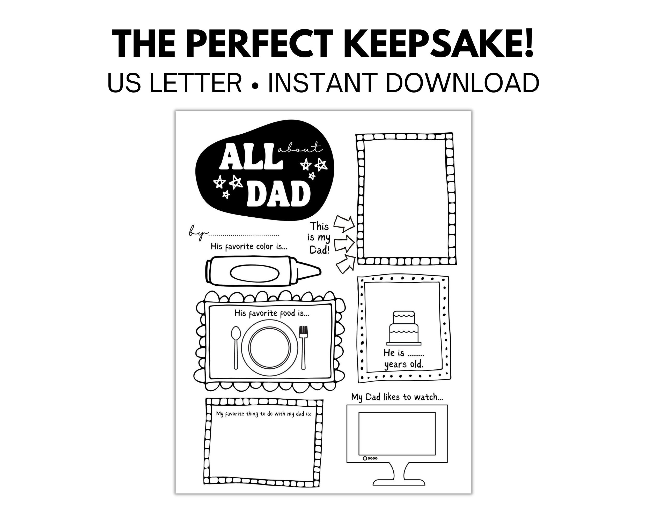 Father's Day Questionnaire Printable All About Dad - Etsy