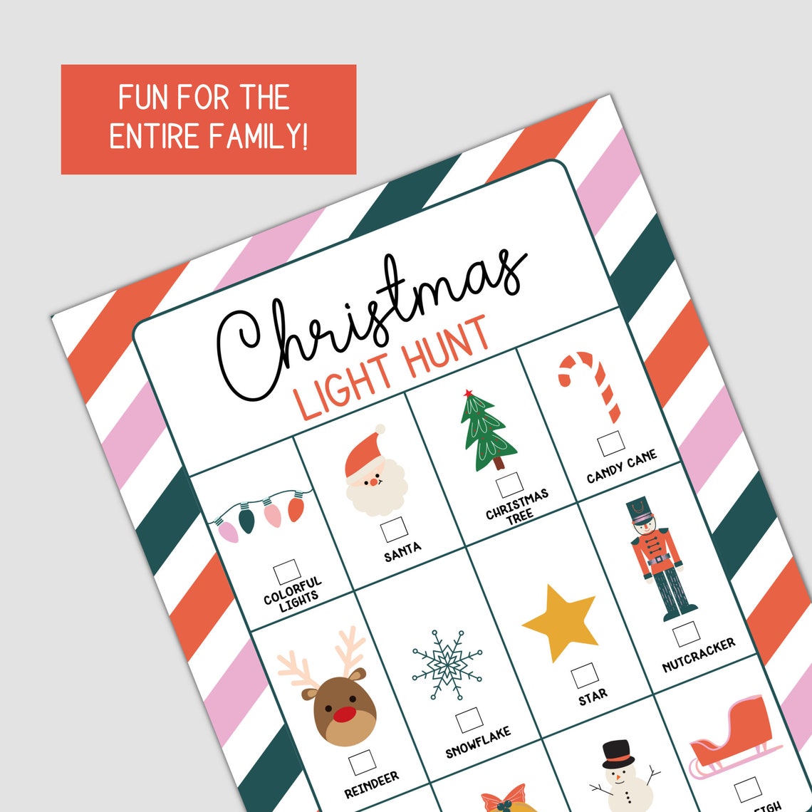 Christmas Scavenger Hunt, Printable Christmas Lights Scavenger Hunt ...