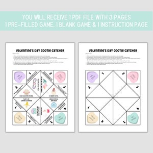 Valentine's Day Cootie Catcher, Valentine's Day Fortune Teller ...