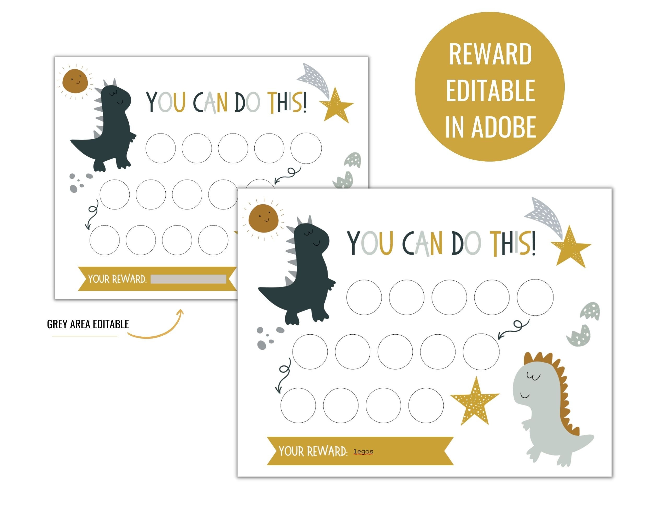 Reward Chart for Kids Printable Dinosaur Behavior Chart | Etsy Canada