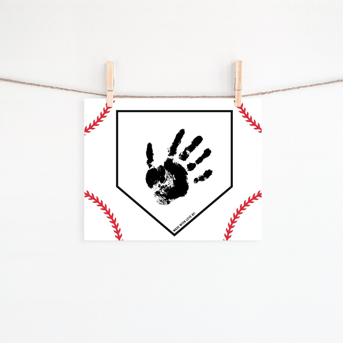 Father's Day Handprint Gift, Printable Handprint Art for Kids, Baseball ...