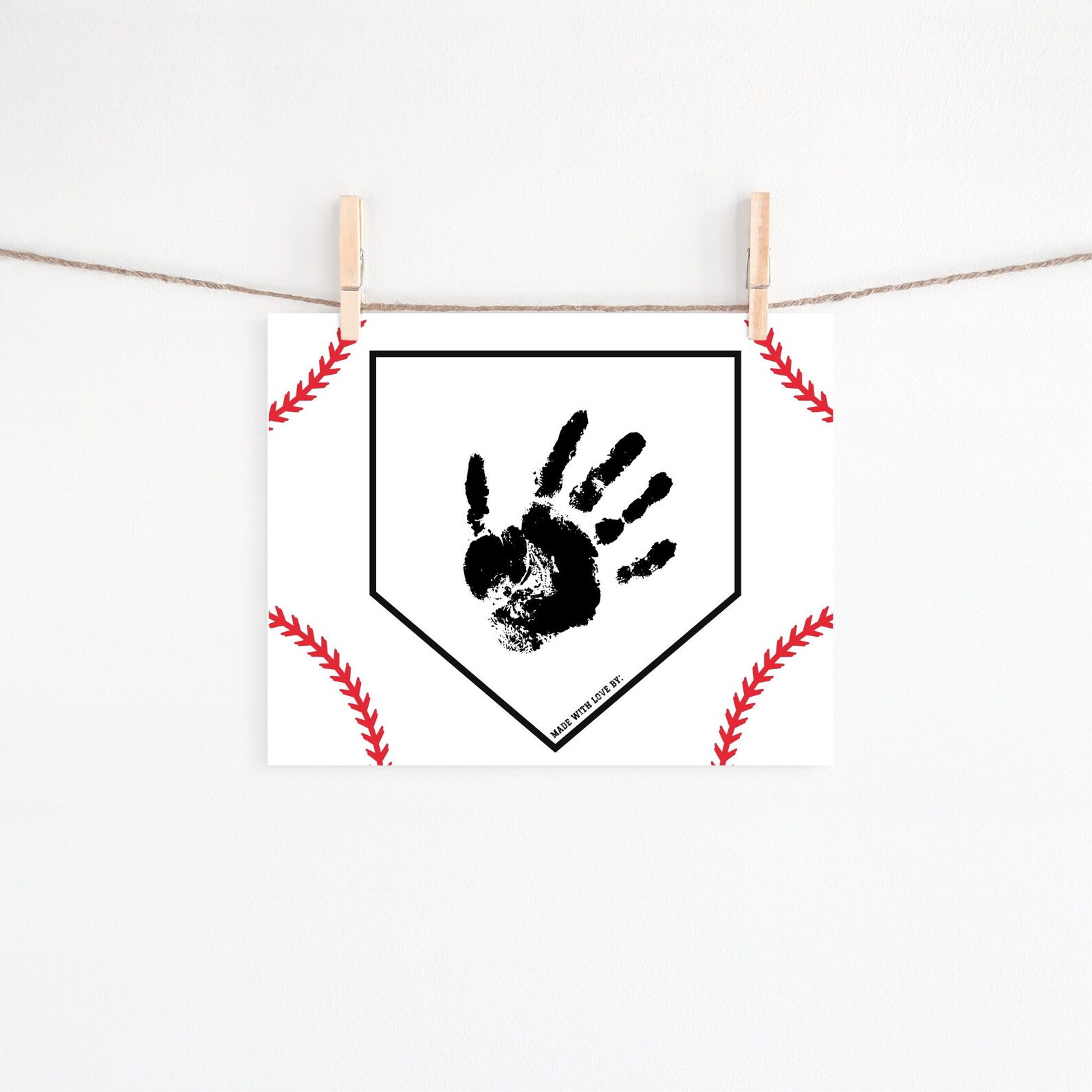 Father's Day Handprint Gift, Printable Handprint Art for Kids, Baseball ...