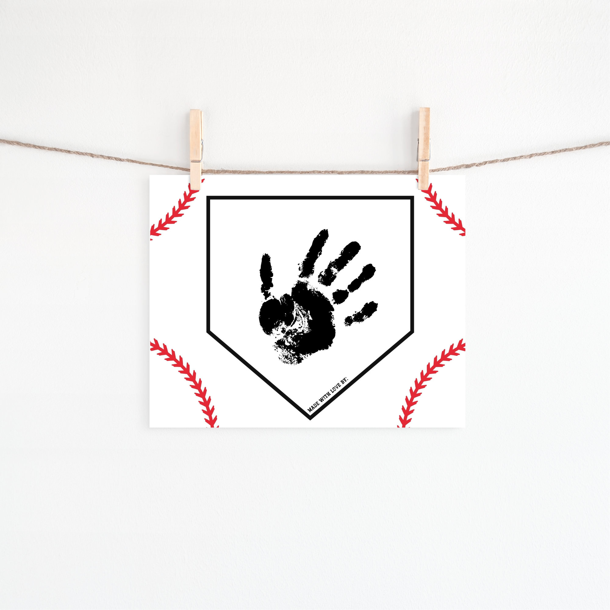 Father's Day Handprint Gift, Printable Handprint Art for Kids, Baseball ...