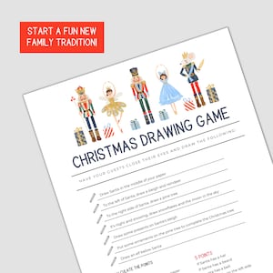 Printable Christmas Drawing Game, Office Holiday Party Game, Christmas ...
