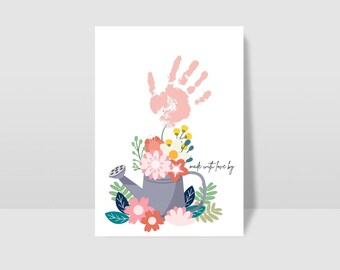 Printable Handprint Art for Kids Flower Handprint Craft | Etsy