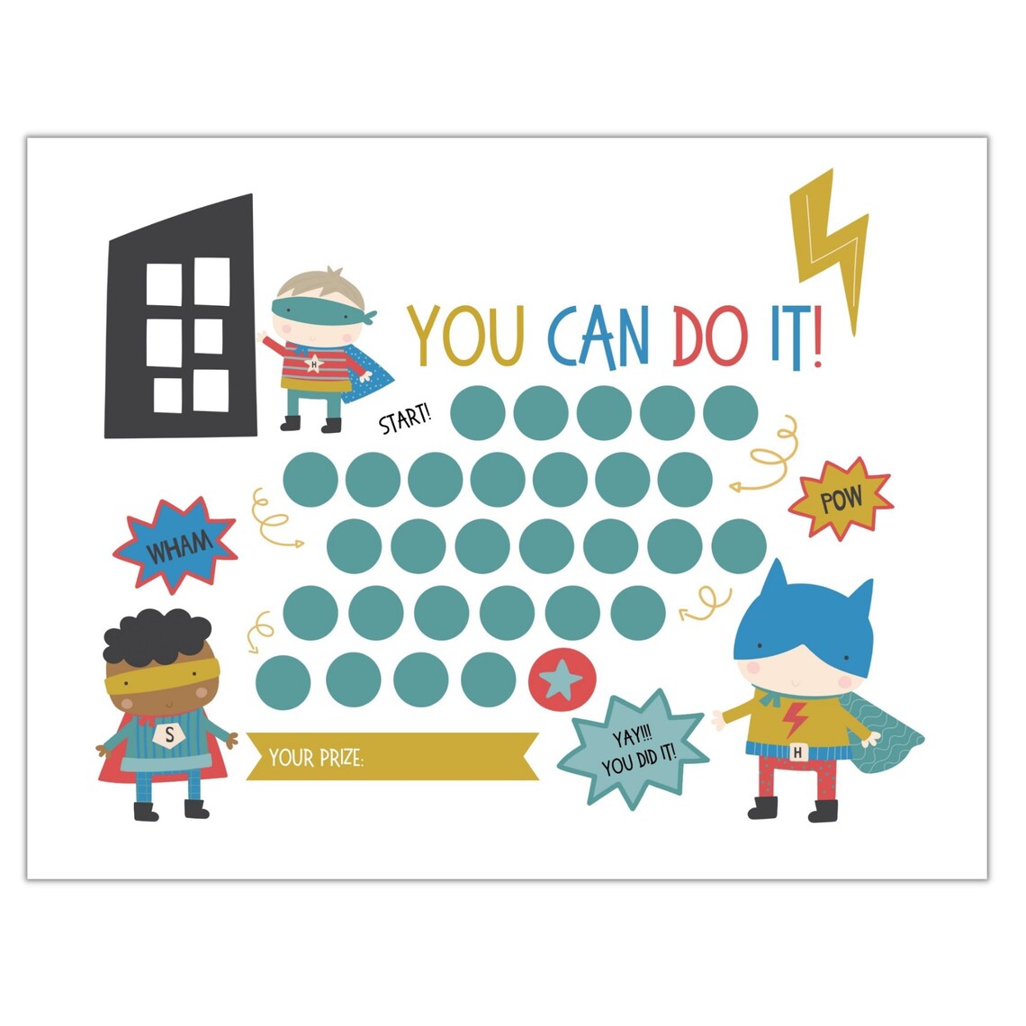 Reward Chart for Kids, Printable Super Hero Behavior Chart, Daily Chore ...