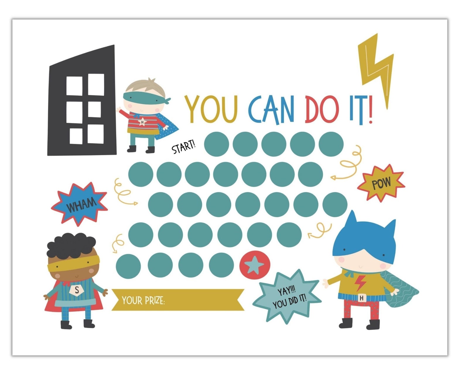 Reward Chart for Kids Printable Super Hero Behavior Chart - Etsy