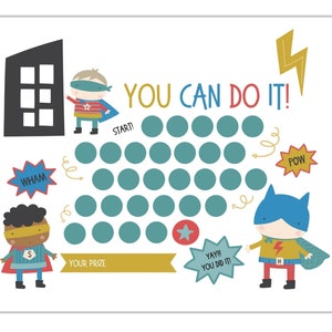 Reward Chart for Kids Printable Super Hero Behavior Chart - Etsy