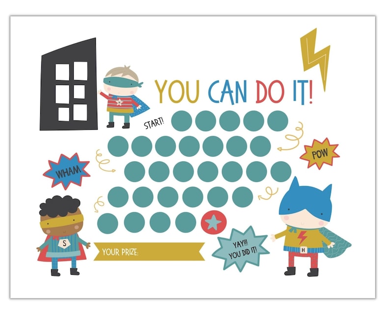 Reward Chart for Kids Printable Super Hero Behavior Chart - Etsy
