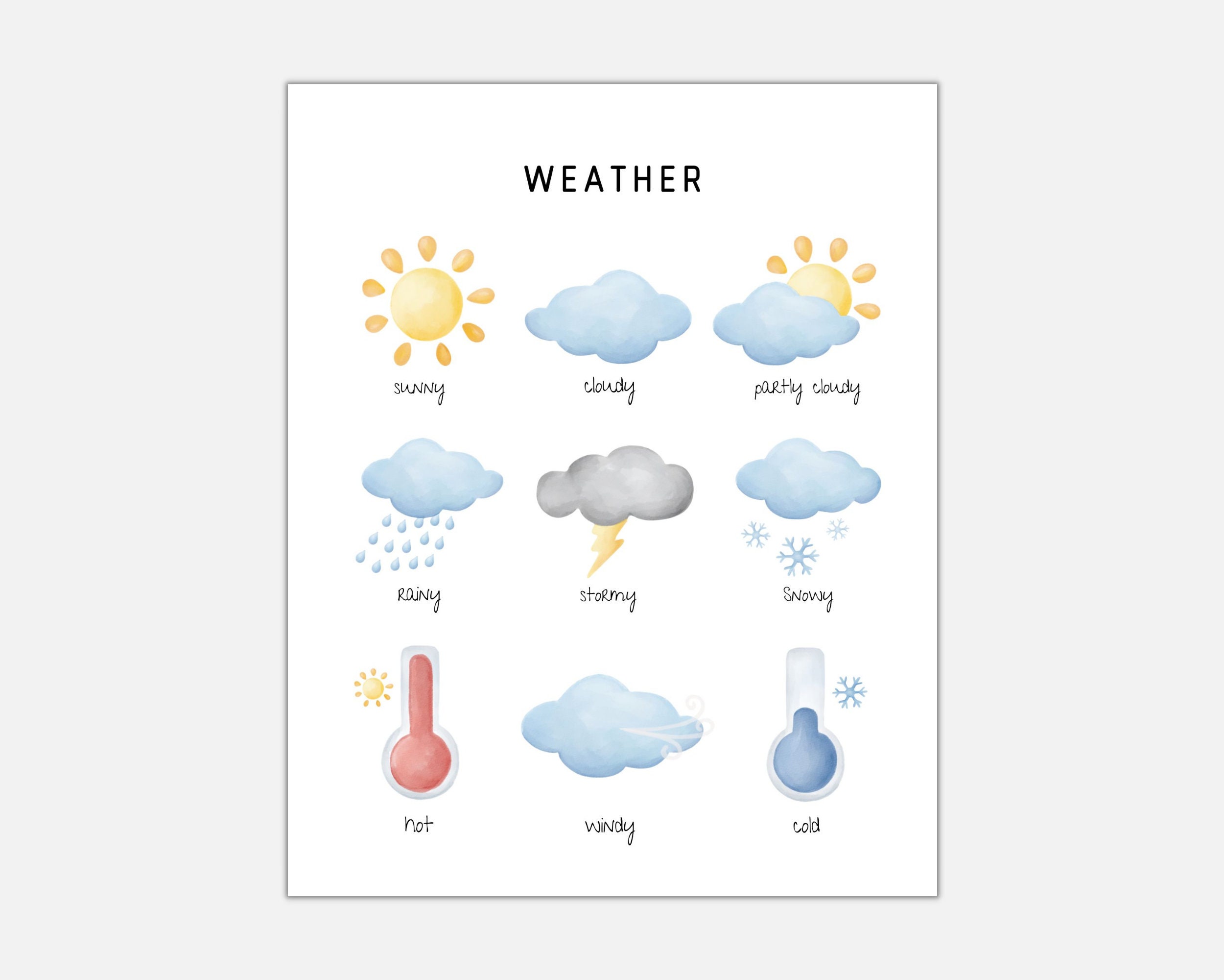 Weather Chart Education Printable Homeschool Resources - Etsy