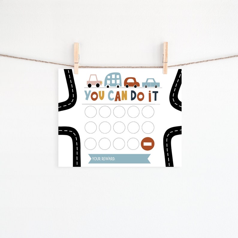 Reward Chart for Kids, Printable Cute Cars Behavior Chart, Daily Chore ...