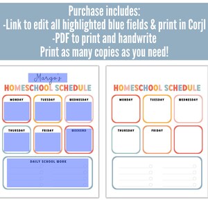 Editable Homeschool Daily Routine Planner Printable - Etsy