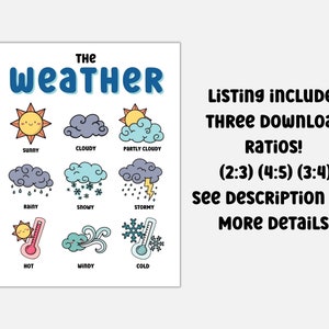 Weather Chart Education Printable Homeschool Resources - Etsy