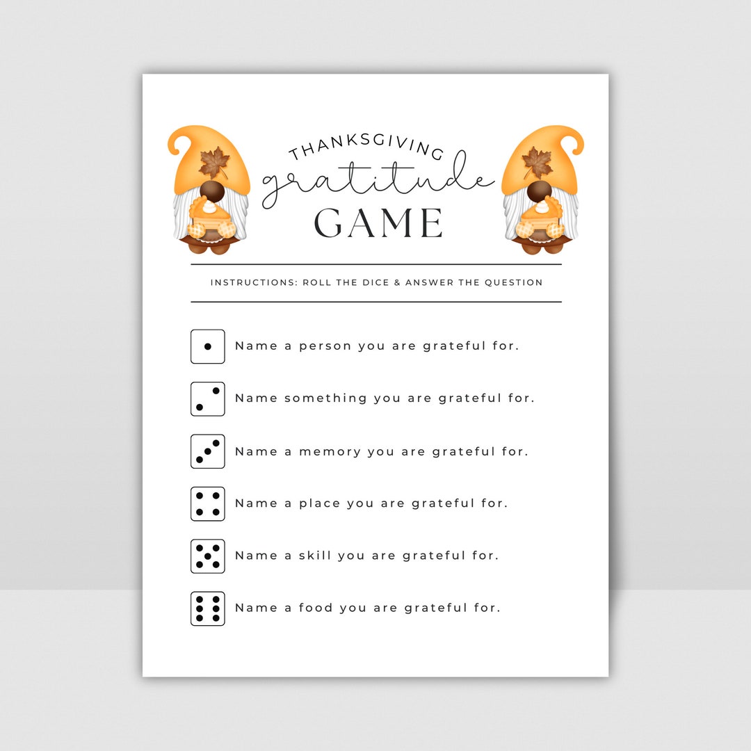 Thanksgiving Gratitude Game, Thanksgiving Party Game, Friendsgiving ...