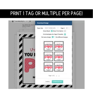 Valentine's Day Pop It Tags, Classroom Valentines, Printable Pop It ...