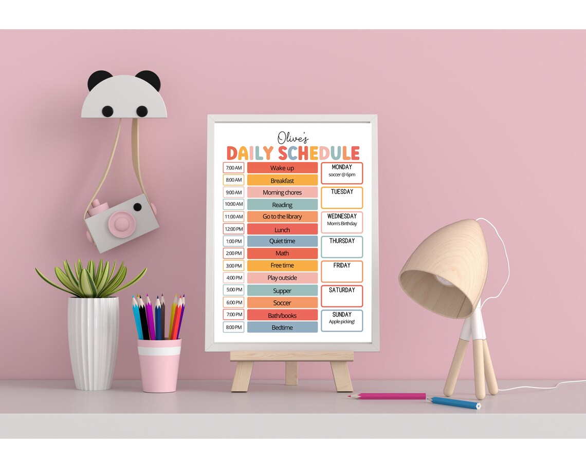 Daily Routine Schedule for Kids Template - Etsy