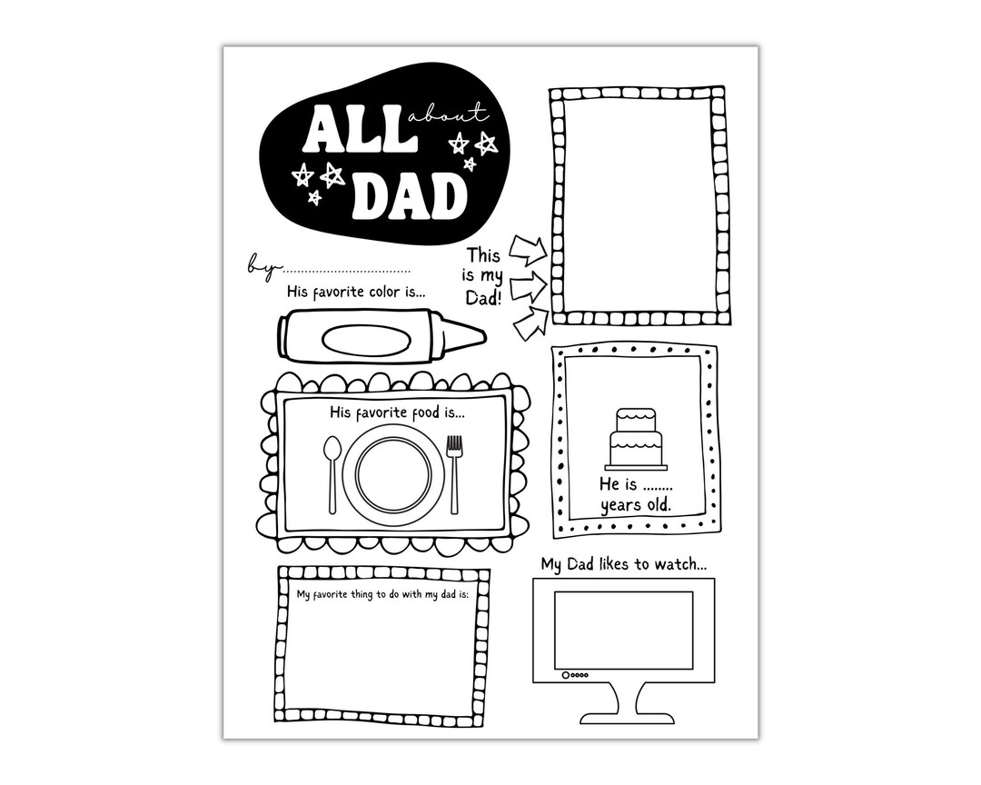 Father's Day Questionnaire Printable, All About Dad Printable ...