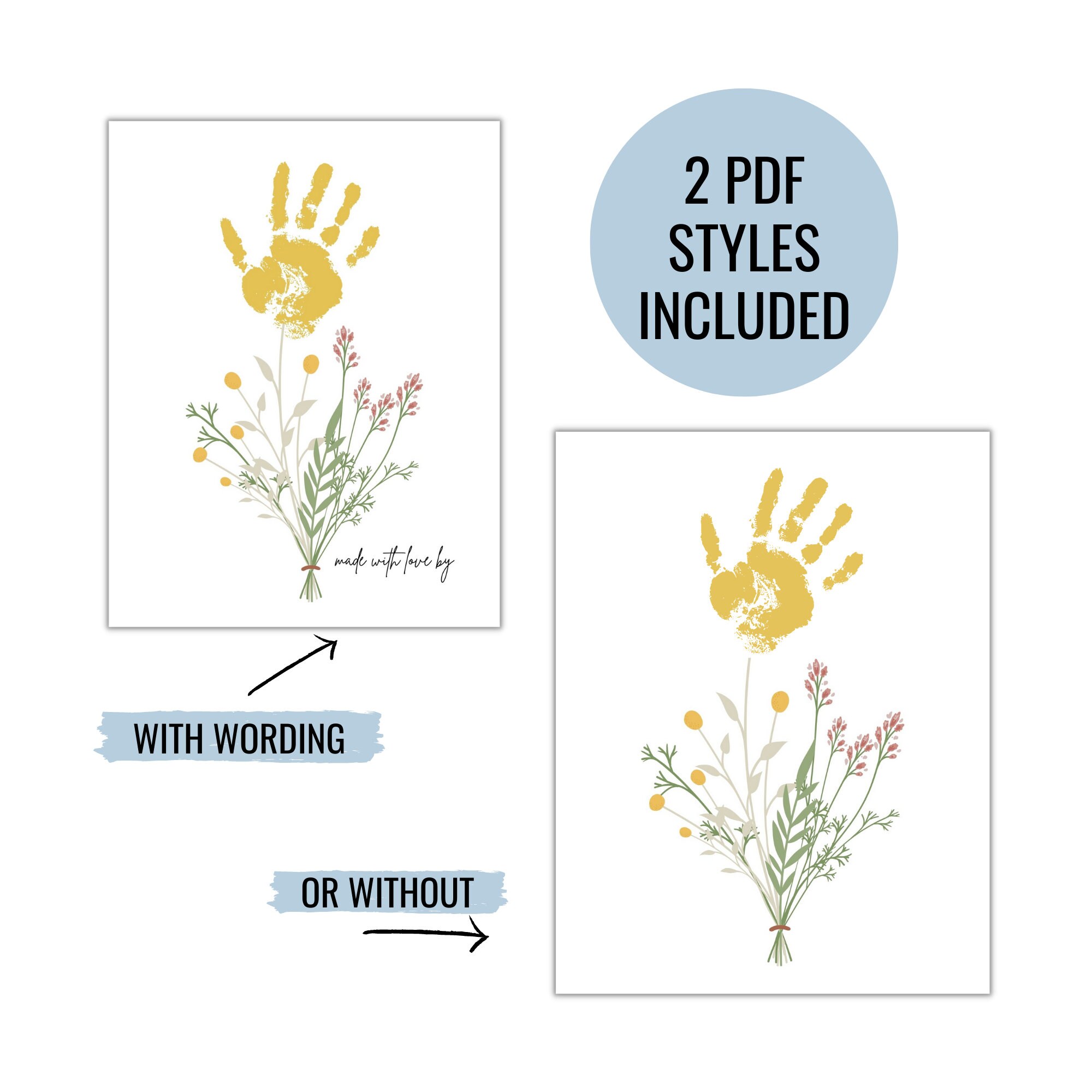 Mother's Day Handprint Gift Art Printable Handprint Art - Etsy