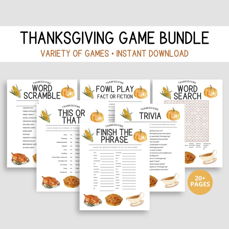 Thanksgiving Kids Table Game Roll A Turkey, PRINTABLE Family ...