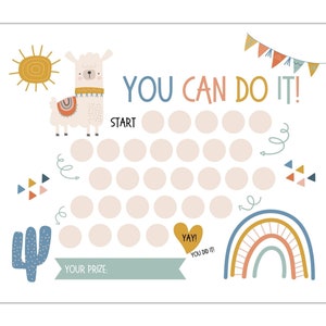 Reward Chart for Kids Printable Rainbow Llama Behavior Chart - Etsy