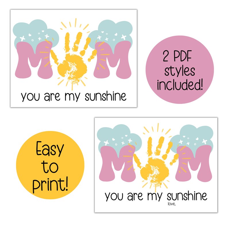 Mother's Day Handprint Gift Art, Printable Handprint Art for Kids, You ...