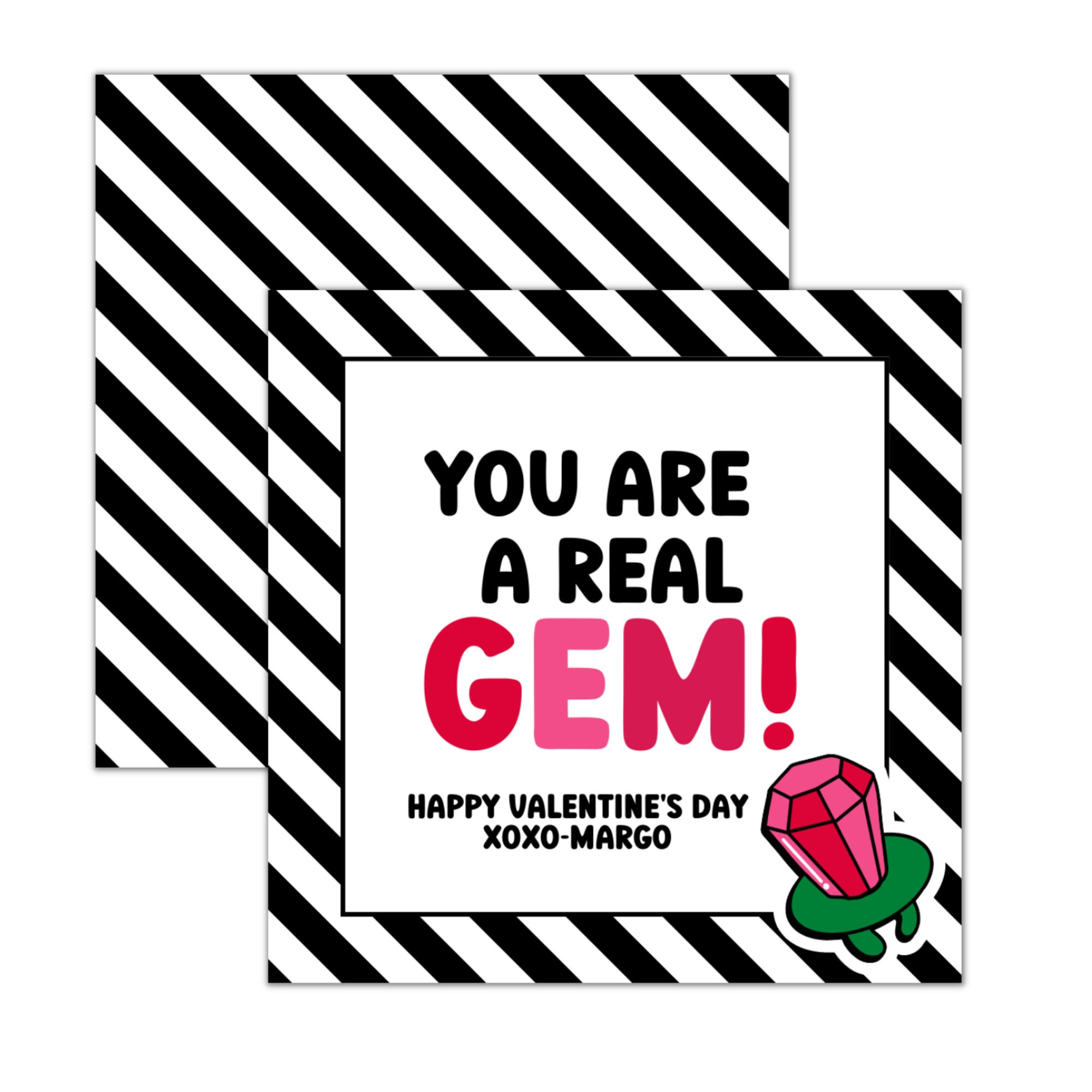 Printable Valentines Day Cards for Kids, Ring Pop Valentine, Lollipop ...