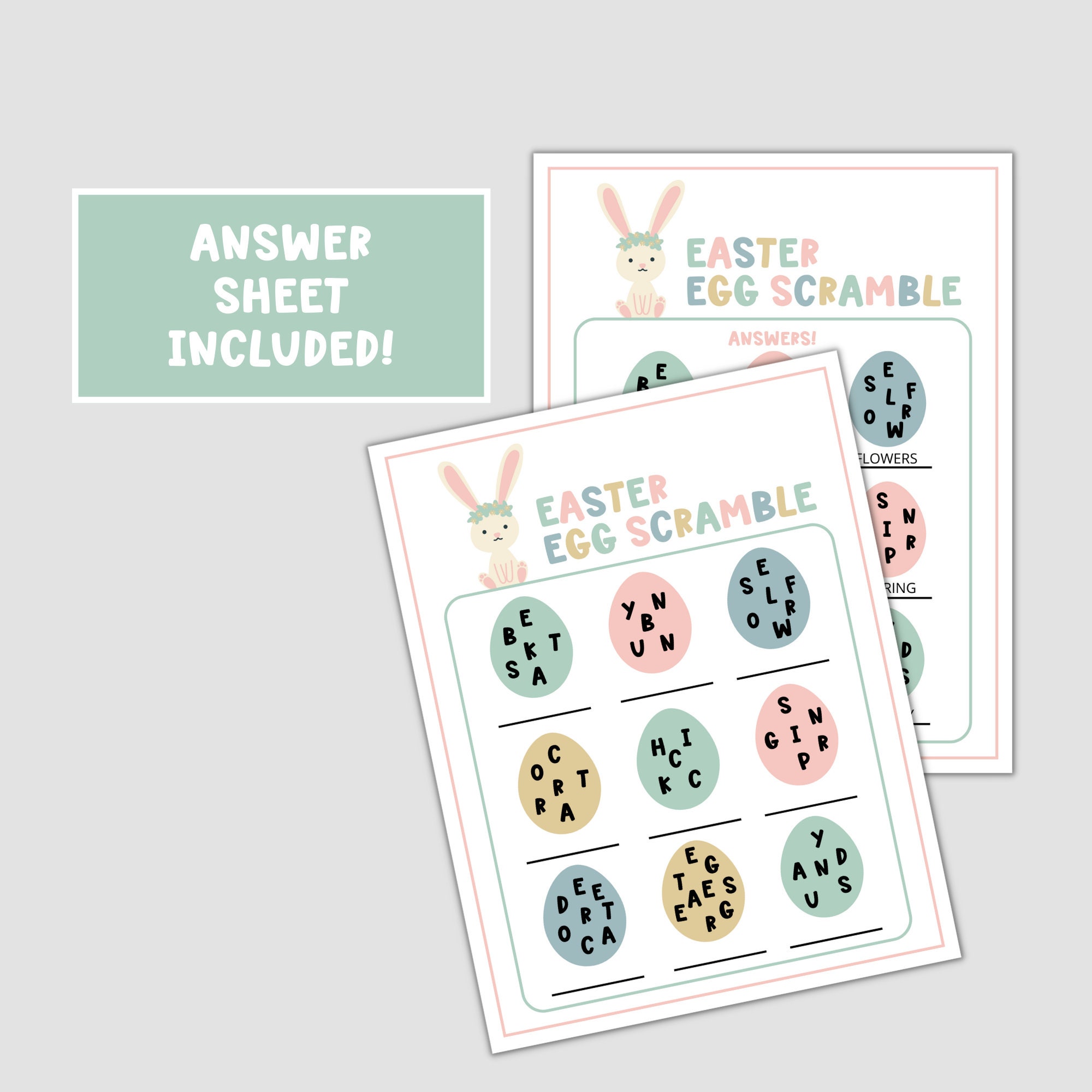 Easter Game Printable, Easter Word Scramble, Easter Activity, Teen ...