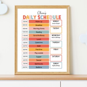 Daily Routine Schedule for Kids Template - Etsy
