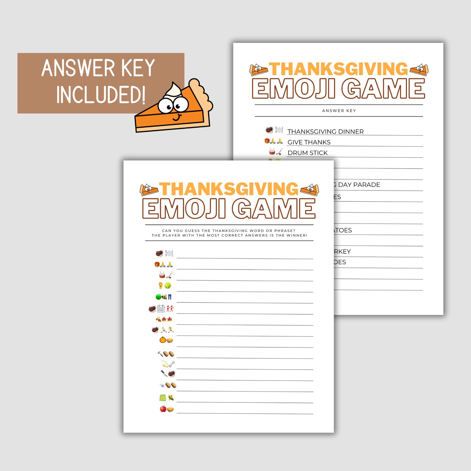 Thanksgiving Emoji Game Printable, 2023 Thanksgiving Game, Emoji ...