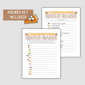 Thanksgiving Emoji Game Printable, 2023 Thanksgiving Game, Emoji ...