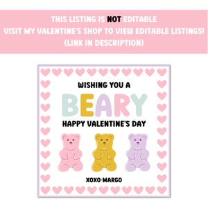 Printable Valentines Day Cards for Kids, Classroom Valentine, Gummy ...