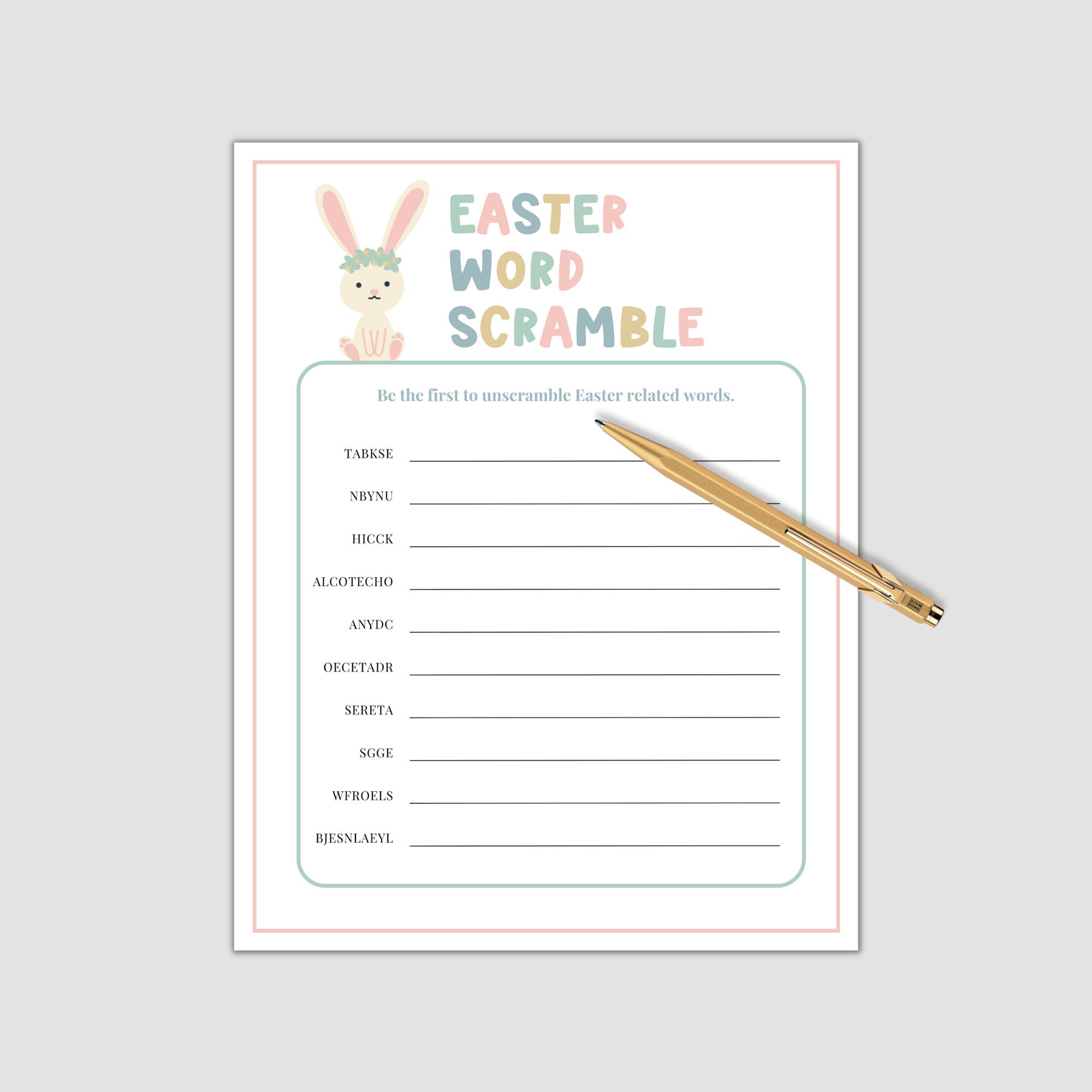 Easter Game Printable, Easter Word Scramble, Easter Activity, Teen ...