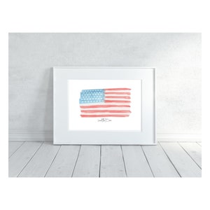 4th of July Printable, National Anthem, Watercolor Flag, Patriotic ...