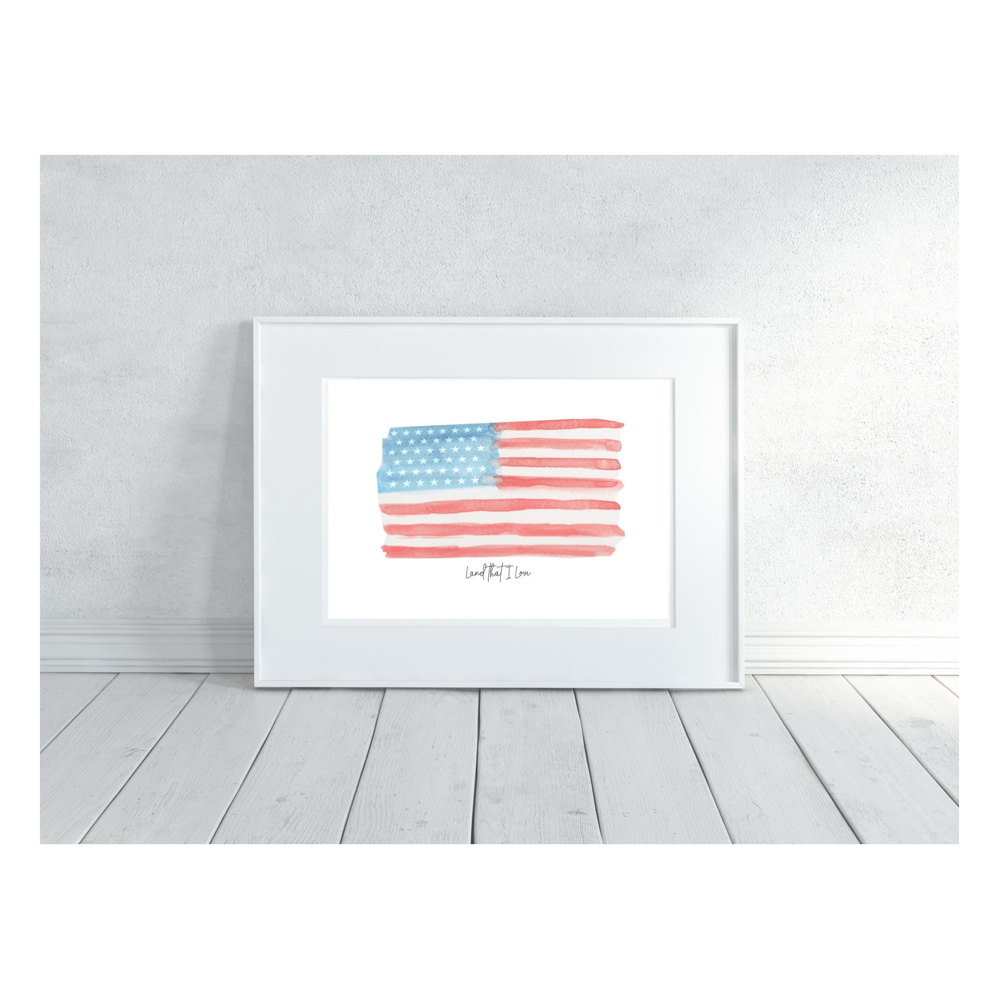 4th of July Printable, National Anthem, Watercolor Flag, Patriotic ...