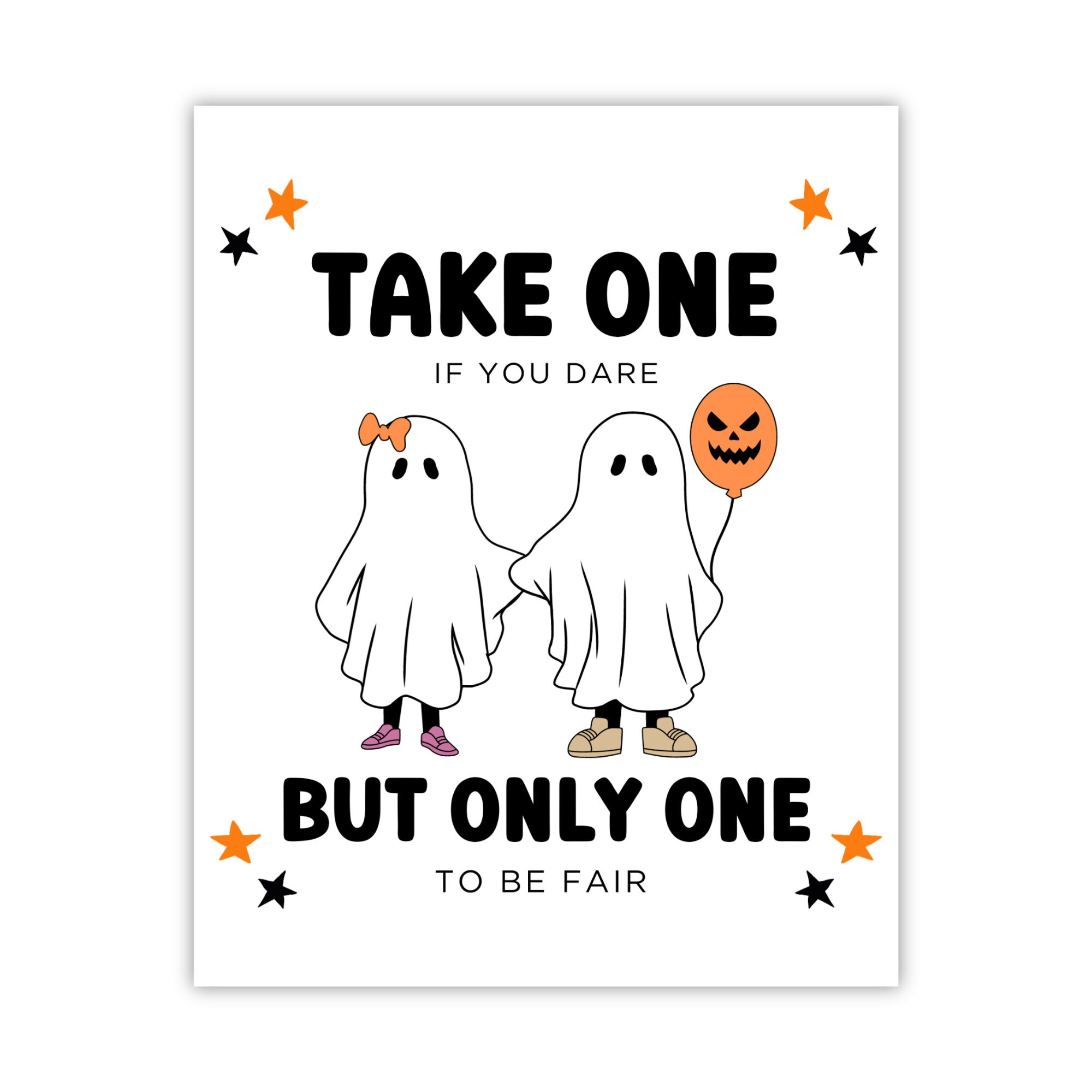 Please Take One Sign Halloween Trick or Treat Sign, Halloween Party ...