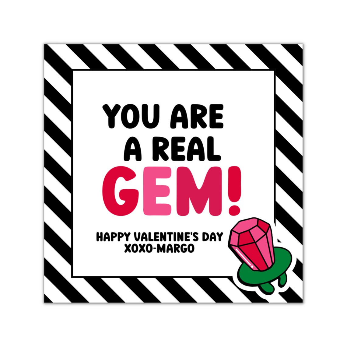 Printable Valentines Day Cards for Kids, Ring Pop Valentine, Lollipop ...