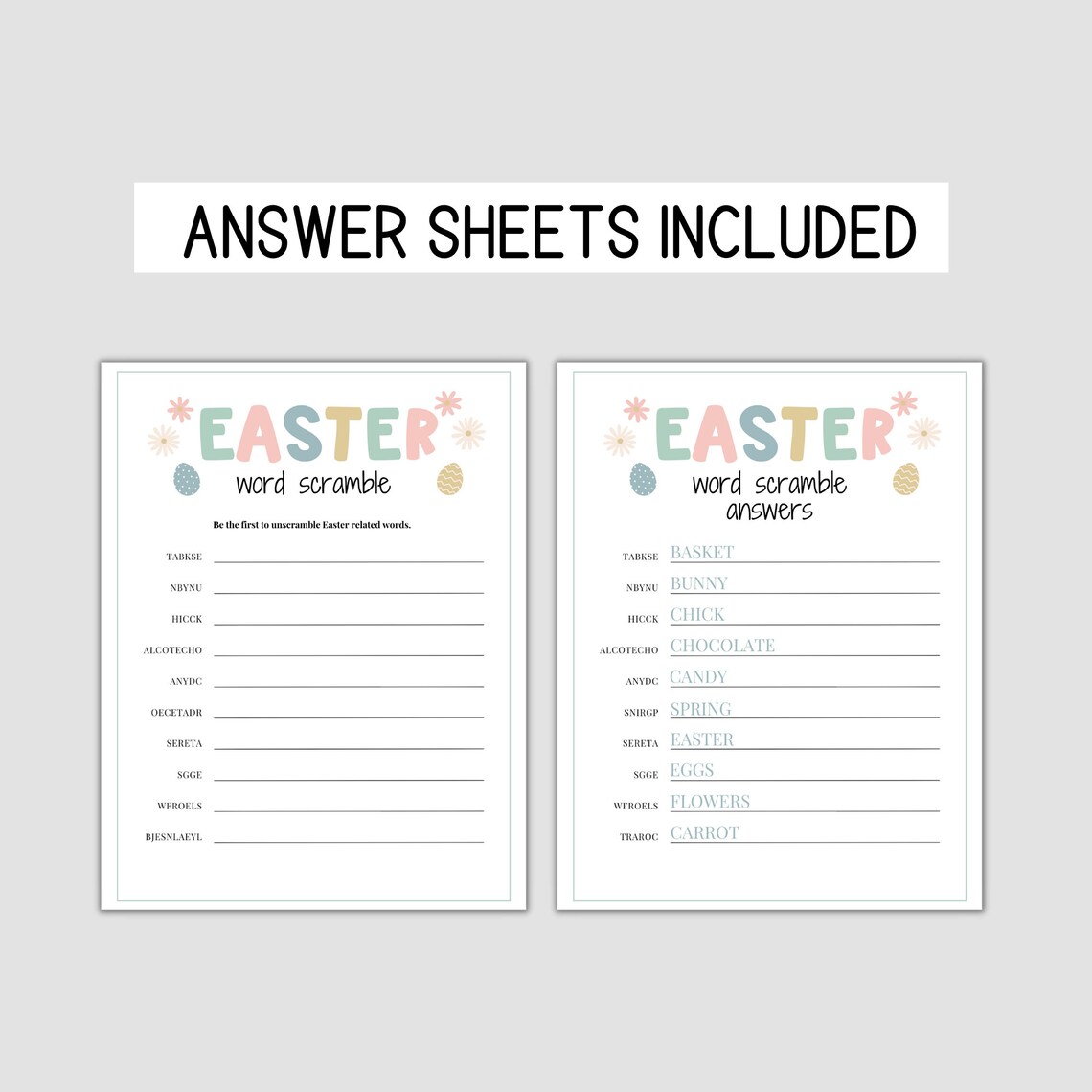 Printable Easter Party Games, Easter Scavenger Hunt, Easter Games for ...