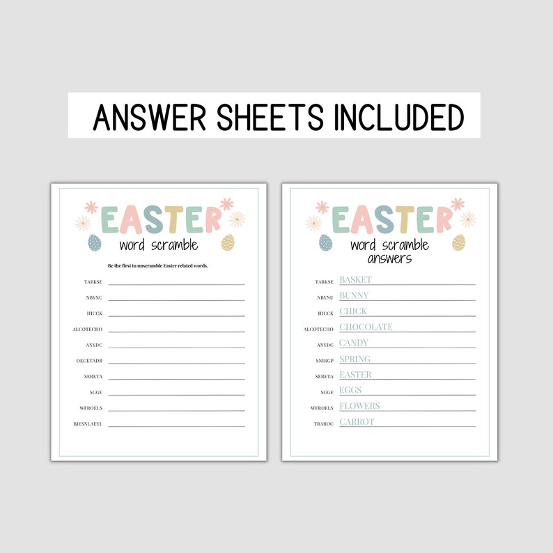 Printable Easter Party Games, Easter Scavenger Hunt, Easter Games for ...
