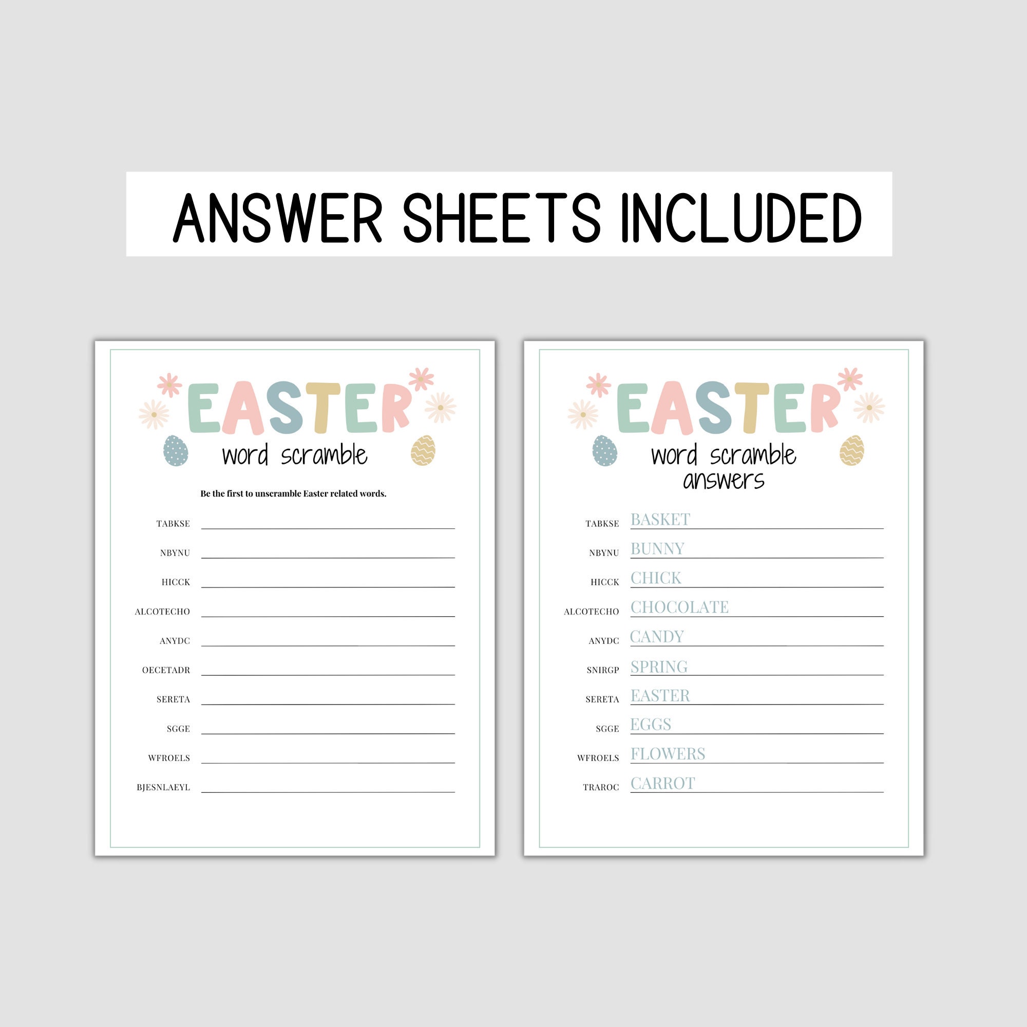 Printable Easter Party Games, Easter Scavenger Hunt, Easter Games for ...