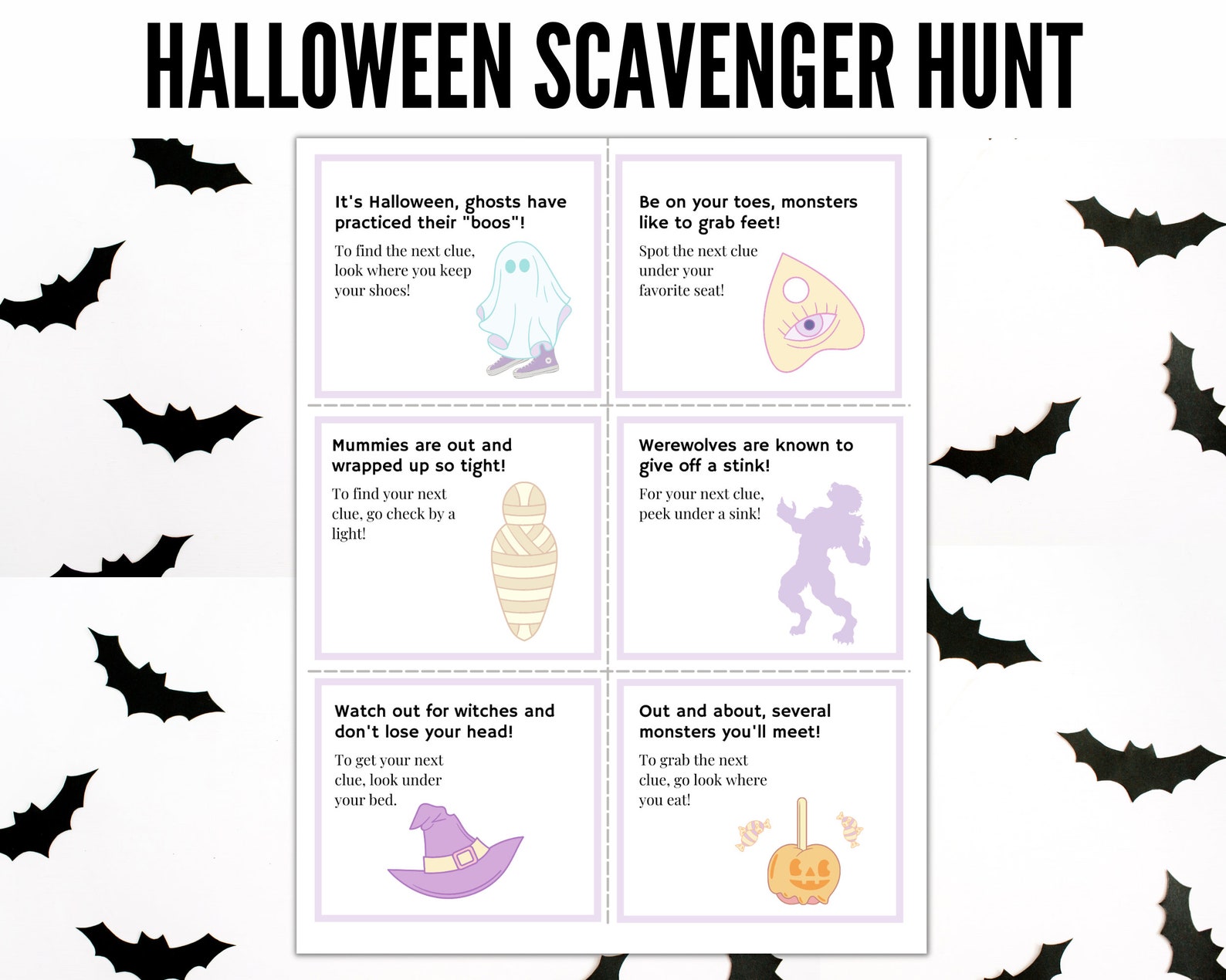 Halloween Scavenger Hunt Printable, Indoor Halloween Scavenger Hunt ...