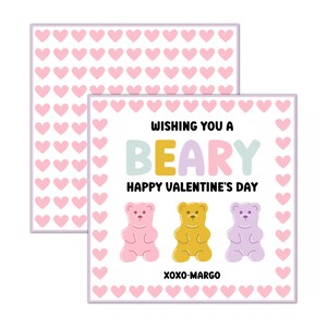Printable Valentines Day Cards for Kids, Valentine Tags, Gummy Bear ...