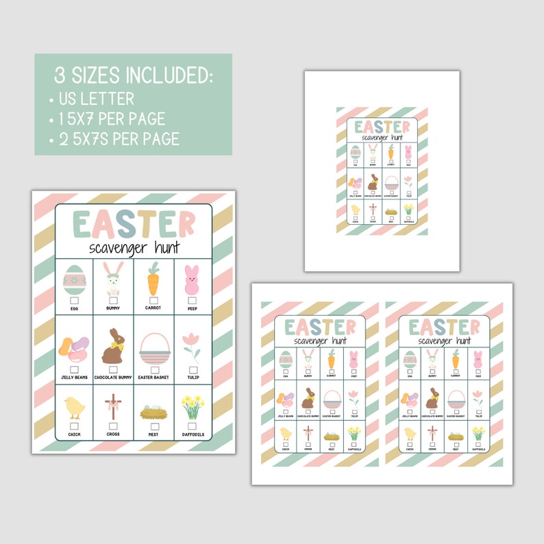 Printable Easter Scavenger Hunt for Kids, Easter Egg Hunt, Easter Party ...