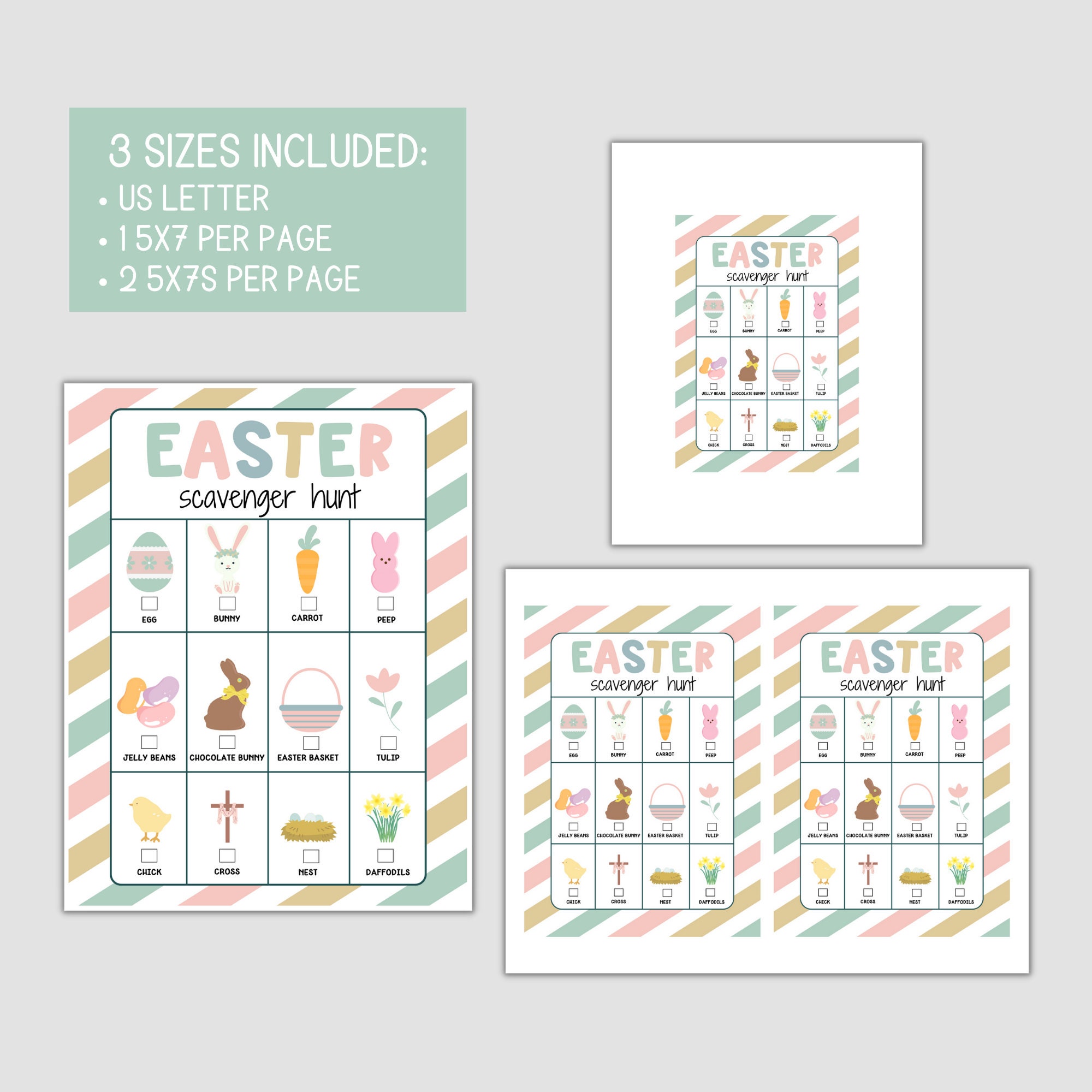 Printable Easter Scavenger Hunt for Kids, Easter Egg Hunt, Easter Party ...